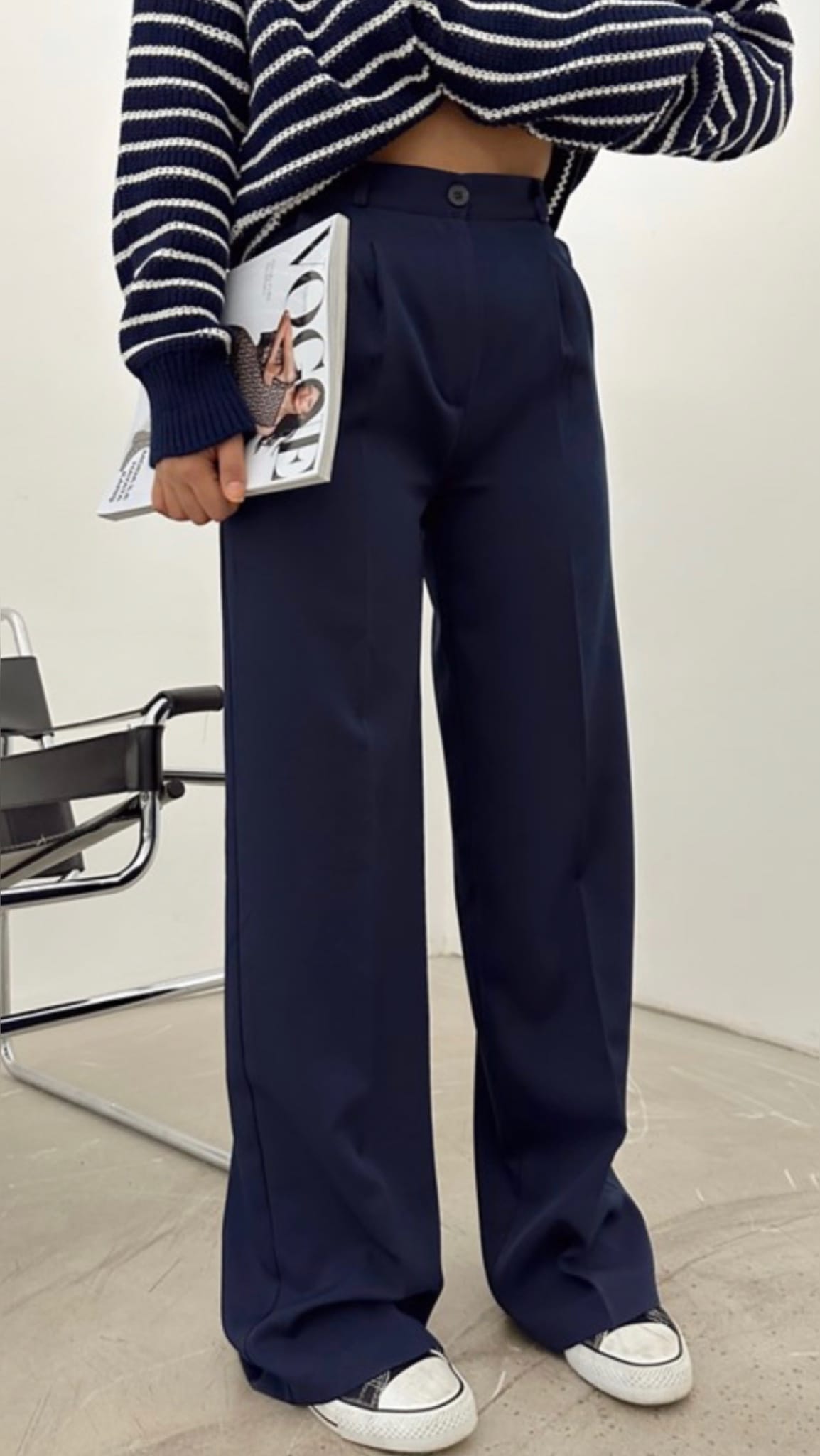 Navy Blue Palazzo Pants – The dice store