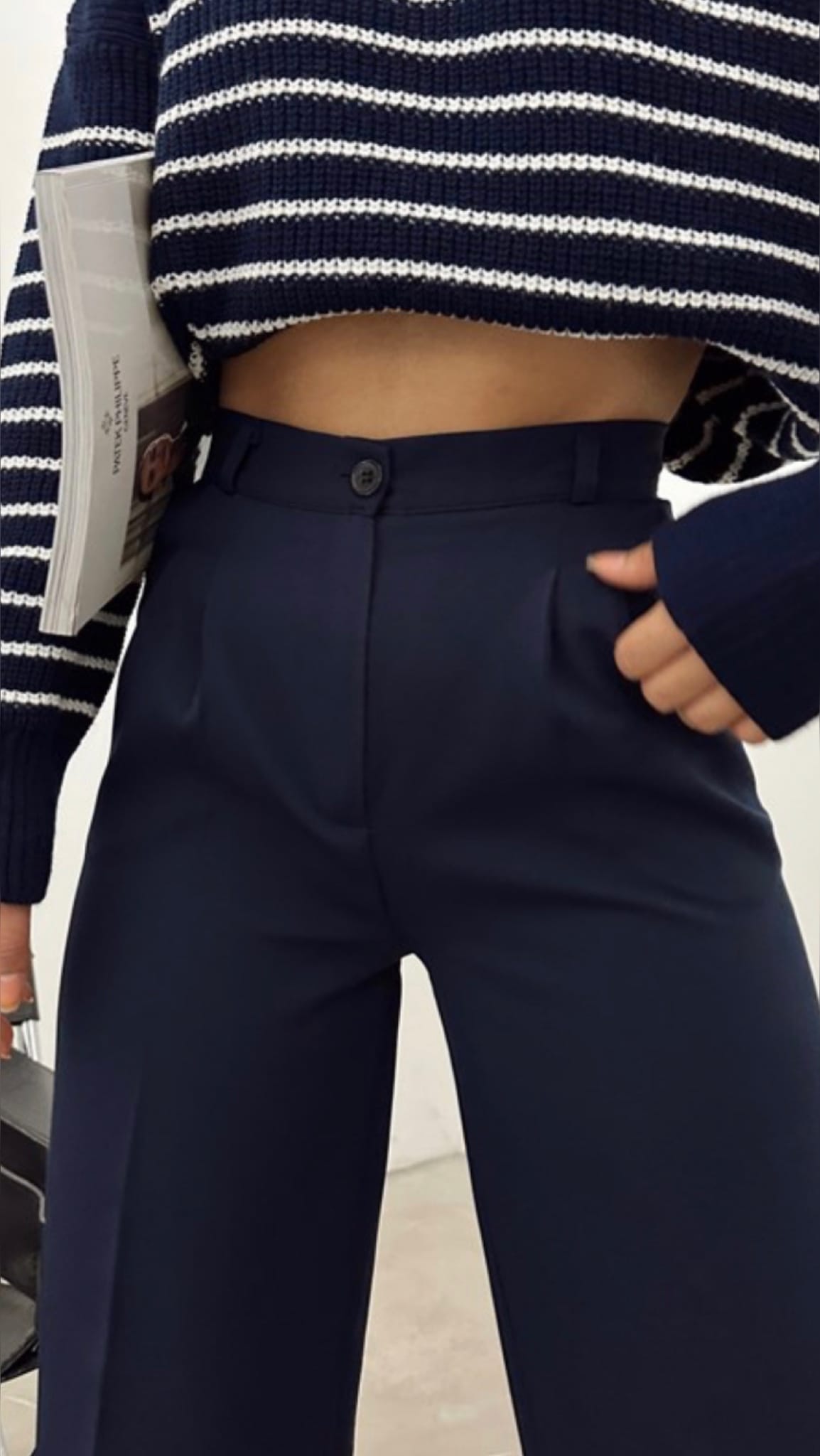 Navy Blue Palazzo Pants – The dice store