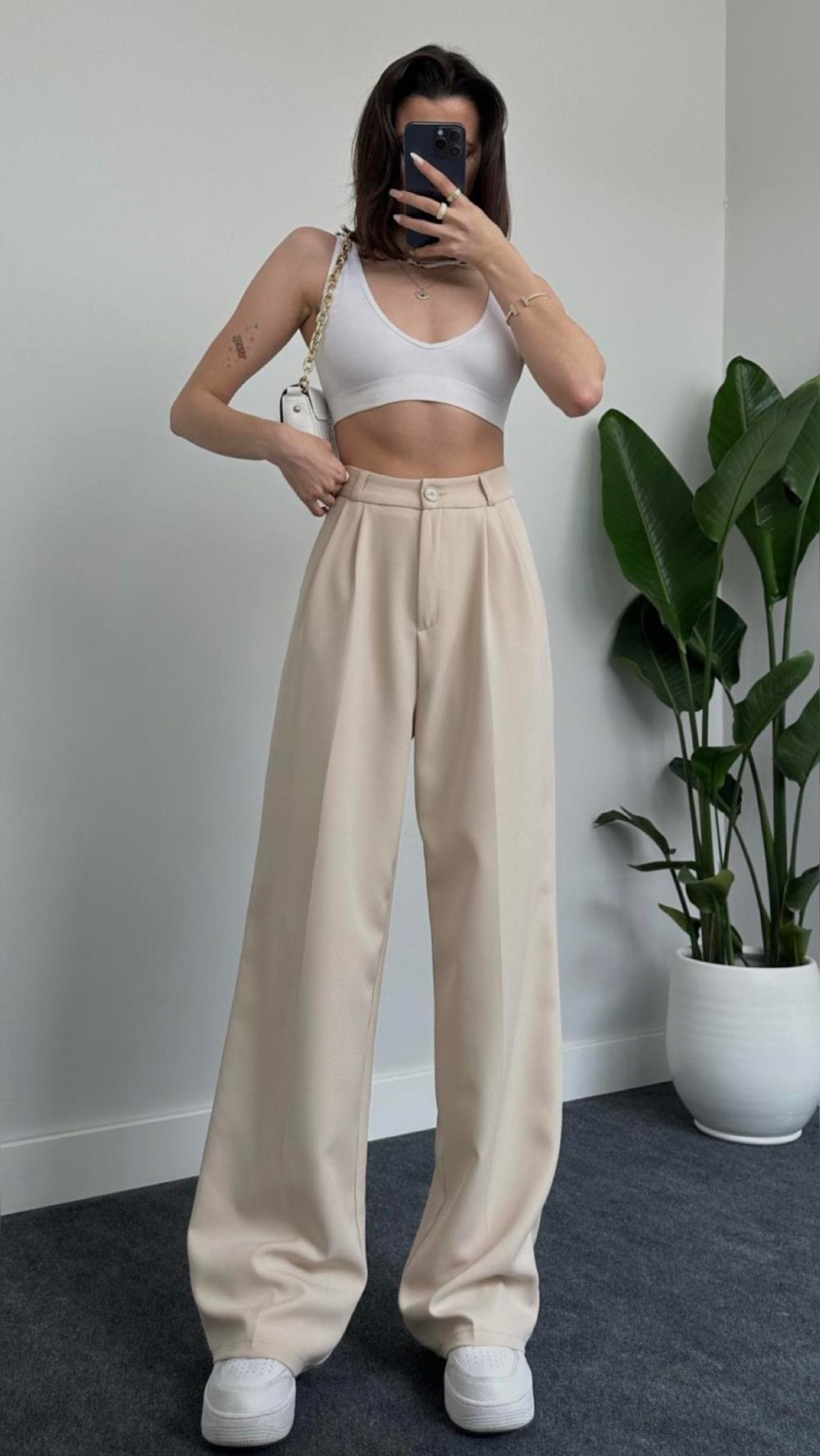 Jaz Beige Palazzo Pants – The dice store