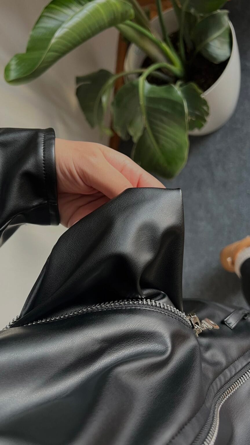 Oversize Black Biker Leather Jacket – Dice Store.