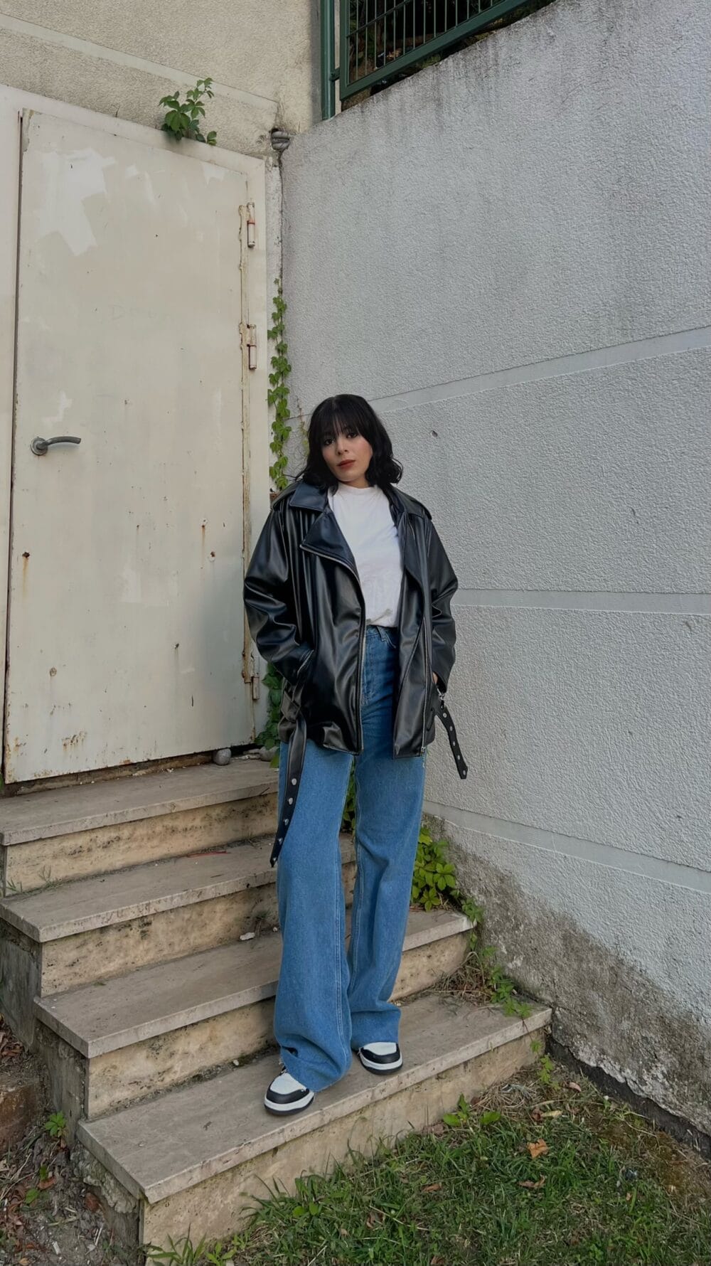 Oversize Black Biker Leather Jacket – The dice store