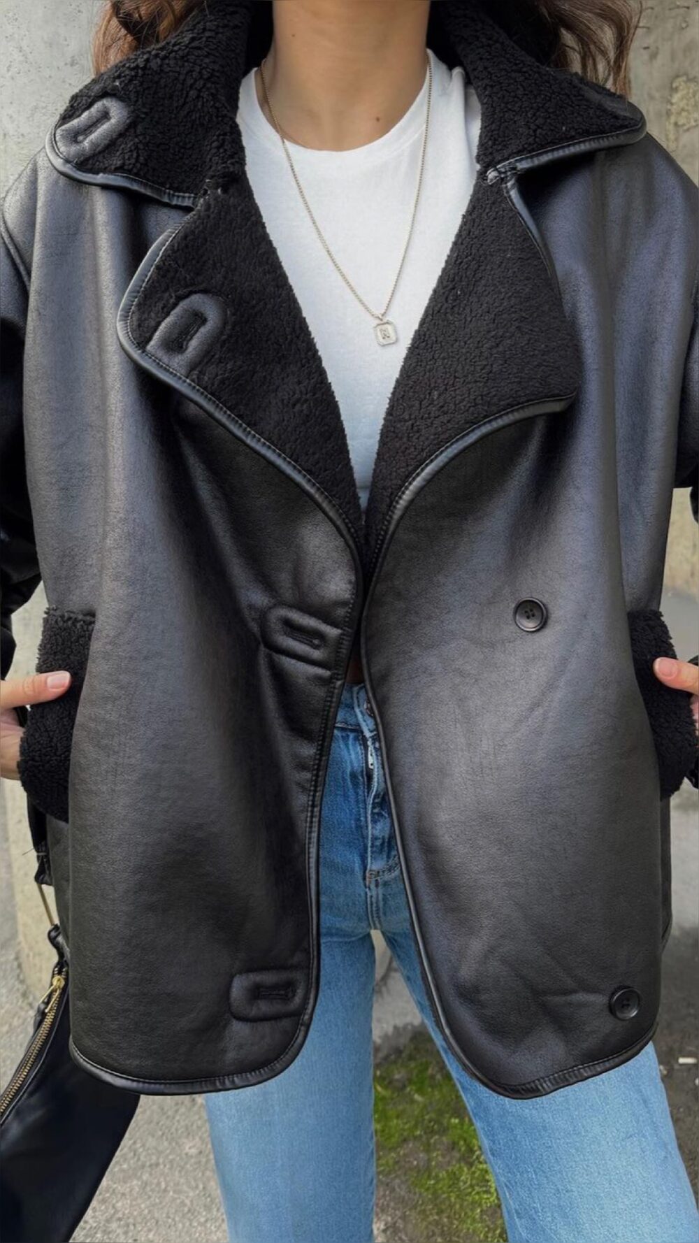 Zee Black Furry Oversize Jacket – The dice store