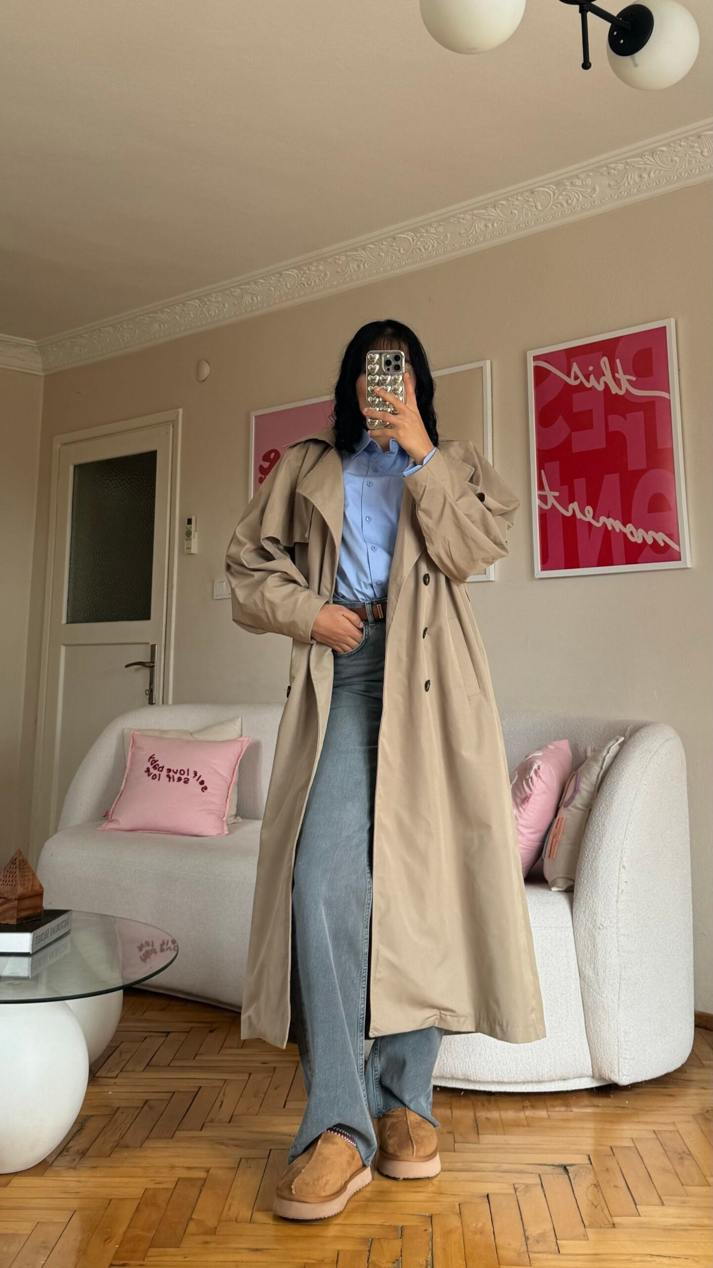 Champ Beige Trenche Coat – Dice Store.